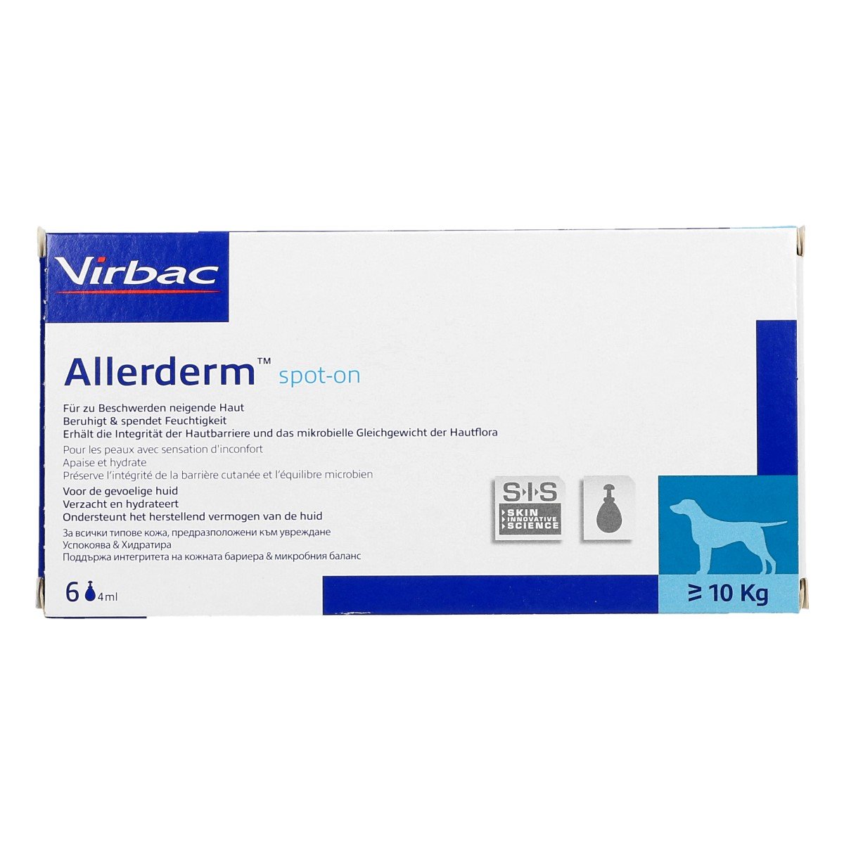ALLERDERM SPOT-ON for Medium and Large Dogs 6 pipettes-4 ml each ...